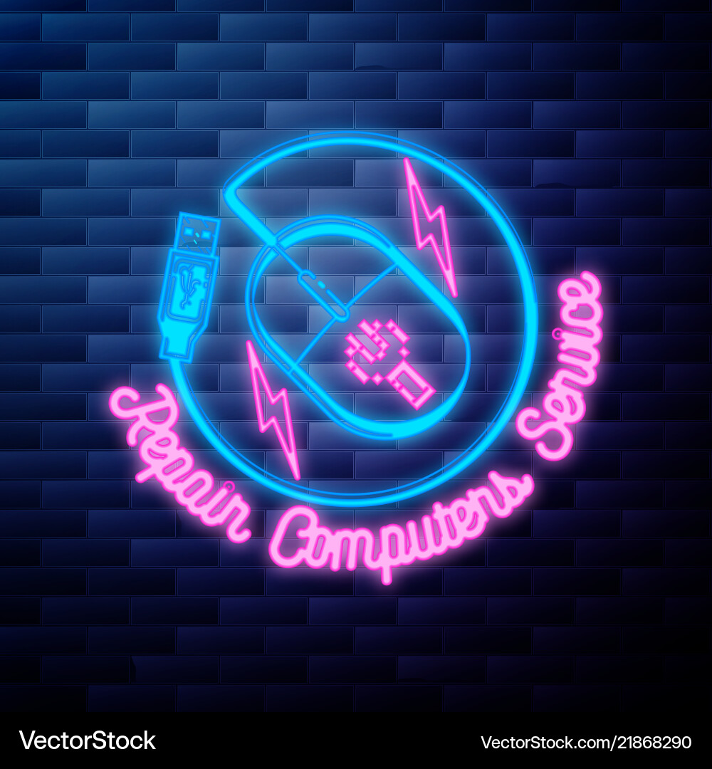 Vintage repair computers and laptops emblem Vector Image