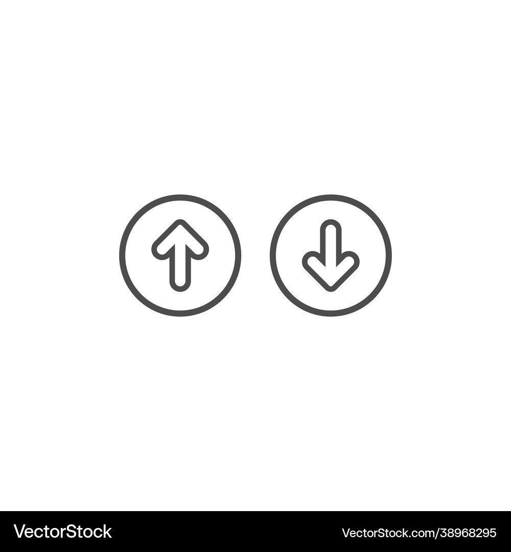 Black line arrow up in box and arrow down Vector Image