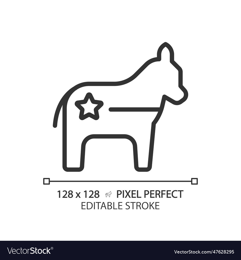 Editable pixel perfect democratic party thin line Vector Image Editable pixel perfect democratic party thin line Vector Image