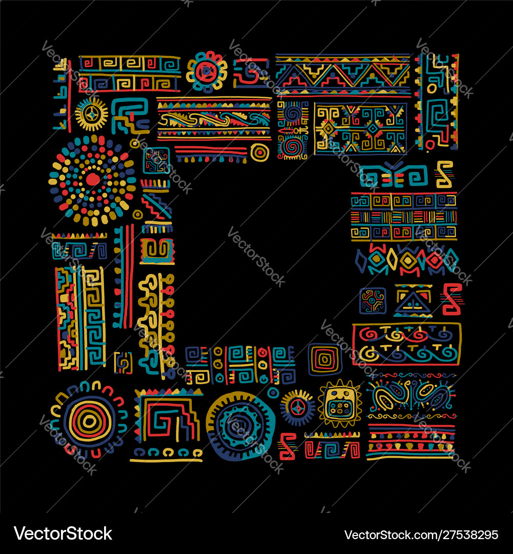Ethnic handmade ornamental frame design with place