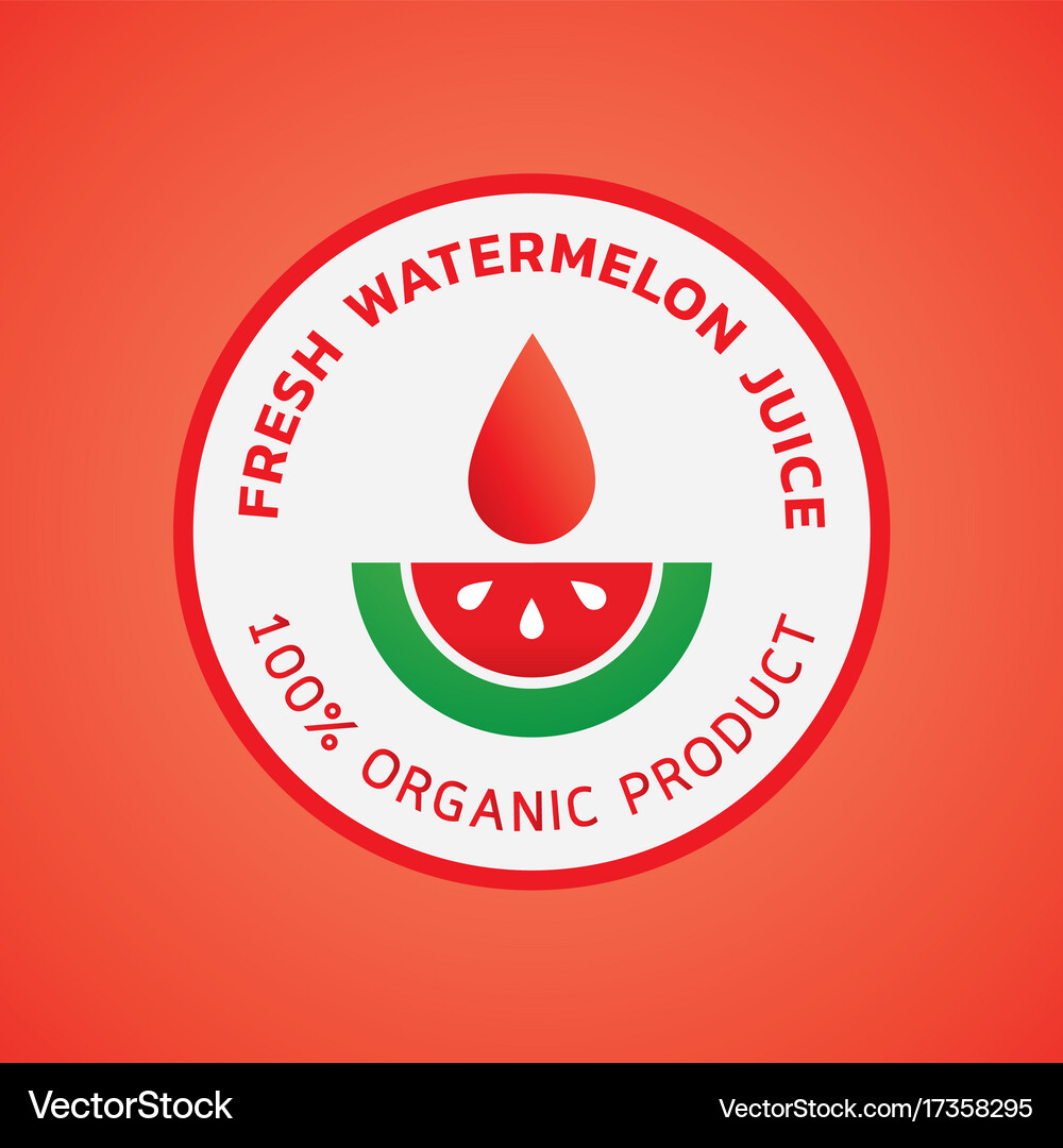 Fresh watermelon juice round logo Royalty Free Vector Image