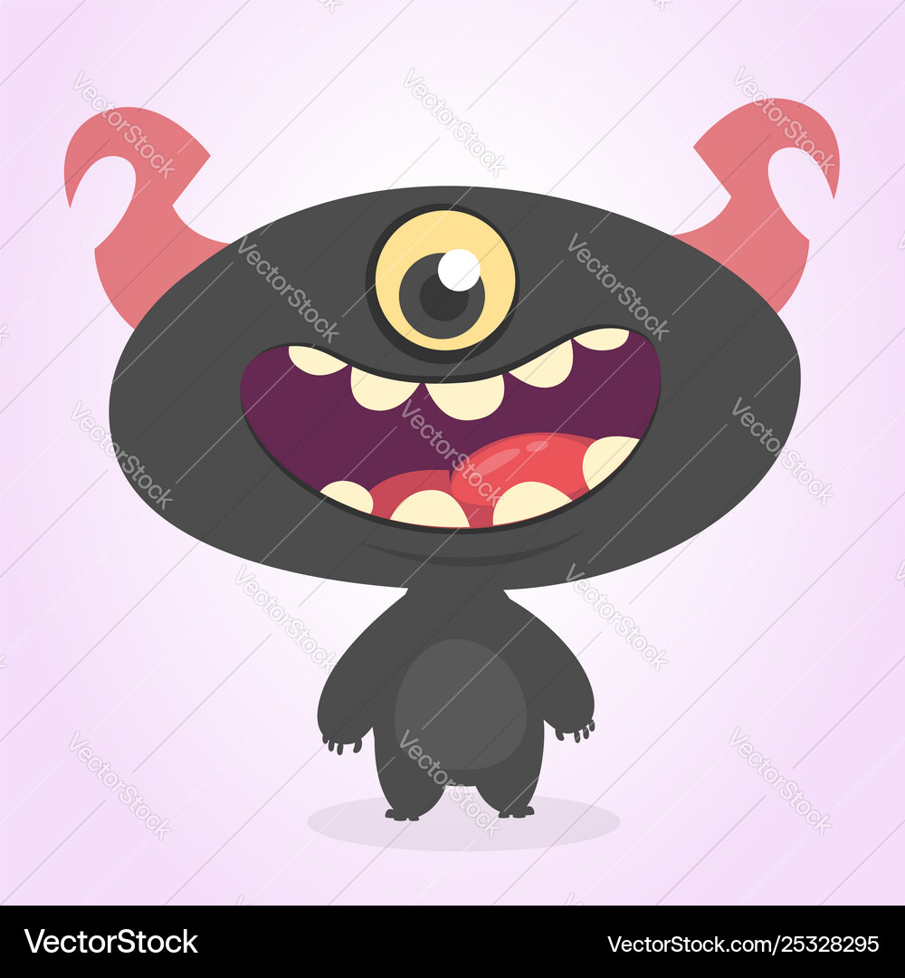 Funny cartoon one-eyed alien Royalty Free Vector Image