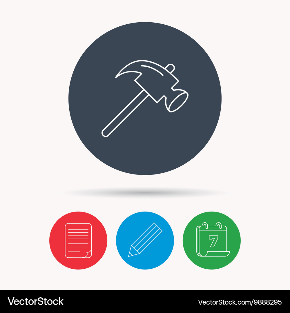 Hammer icon repair or fix sign Royalty Free Vector Image