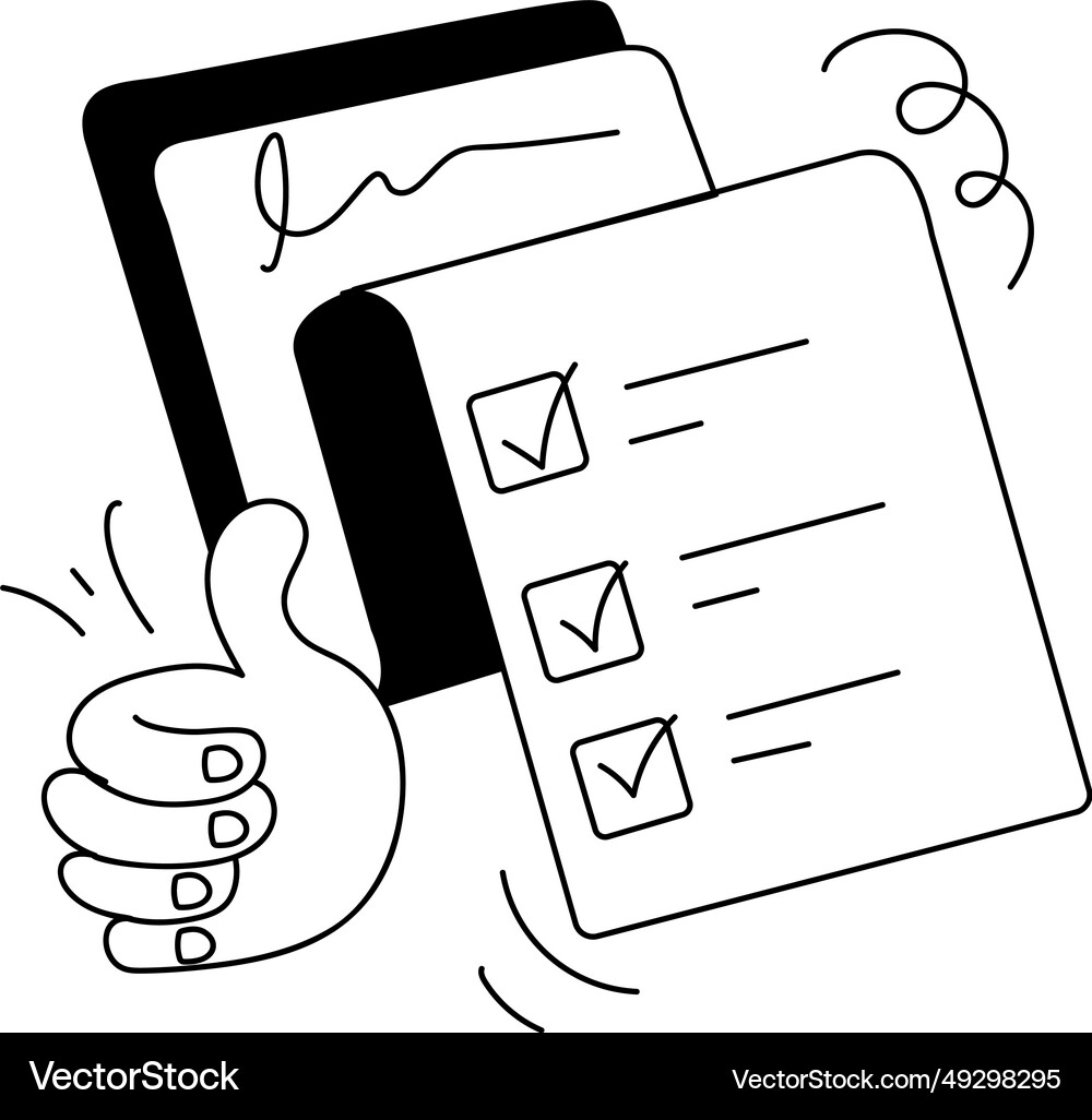 Heres a flat of approved list Royalty Free Vector Image