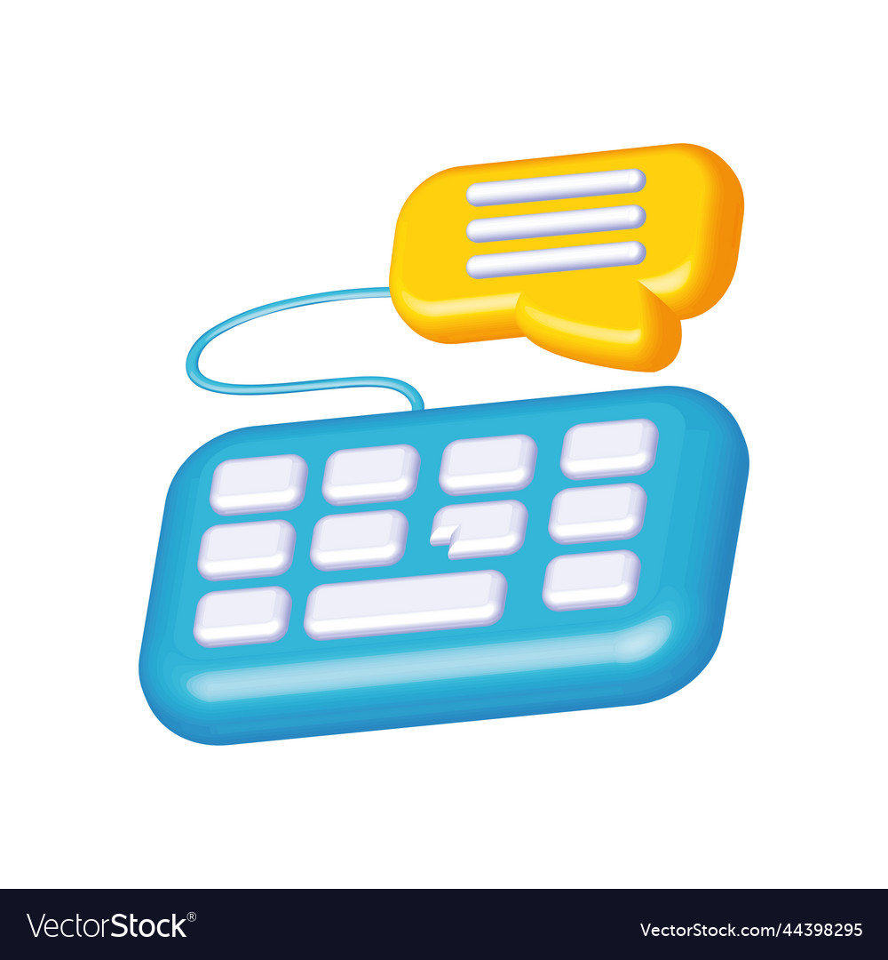 Keyboard and message Royalty Free Vector Image