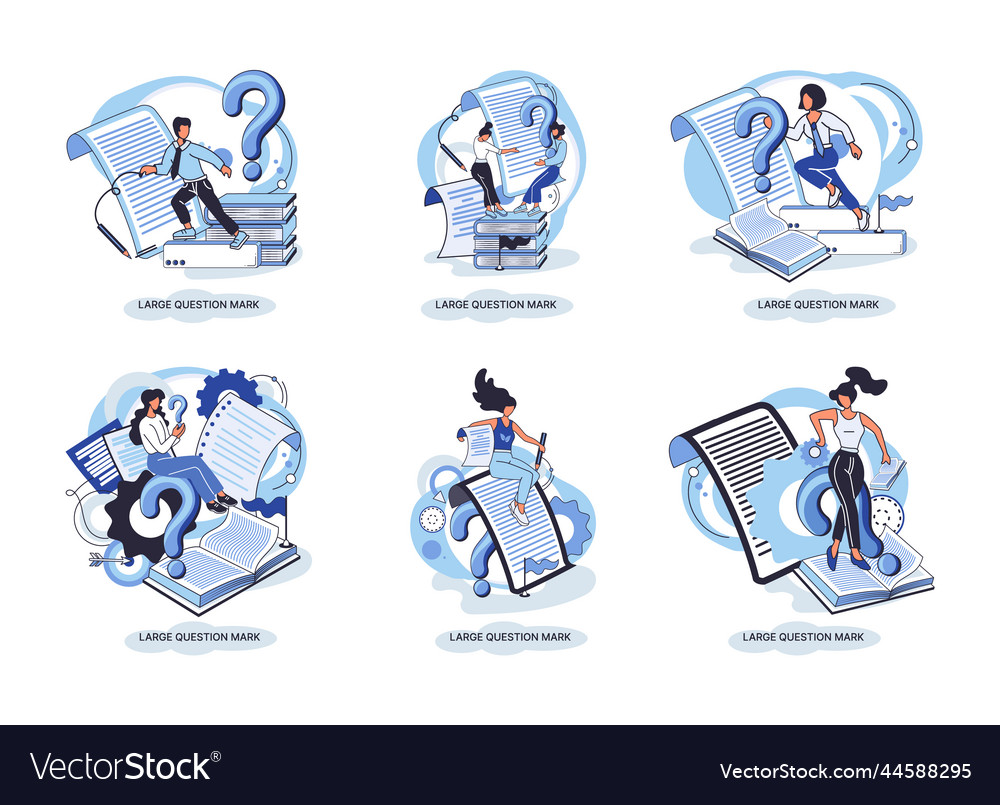 Ladge question mark problem and solution concept Vector Image