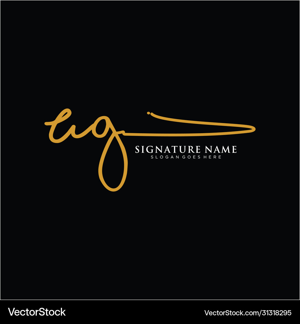 Letter ug signature logo template Royalty Free Vector Image