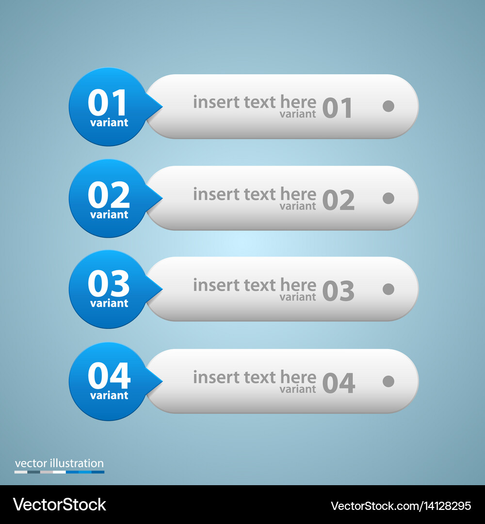 List of options art info Royalty Free Vector Image