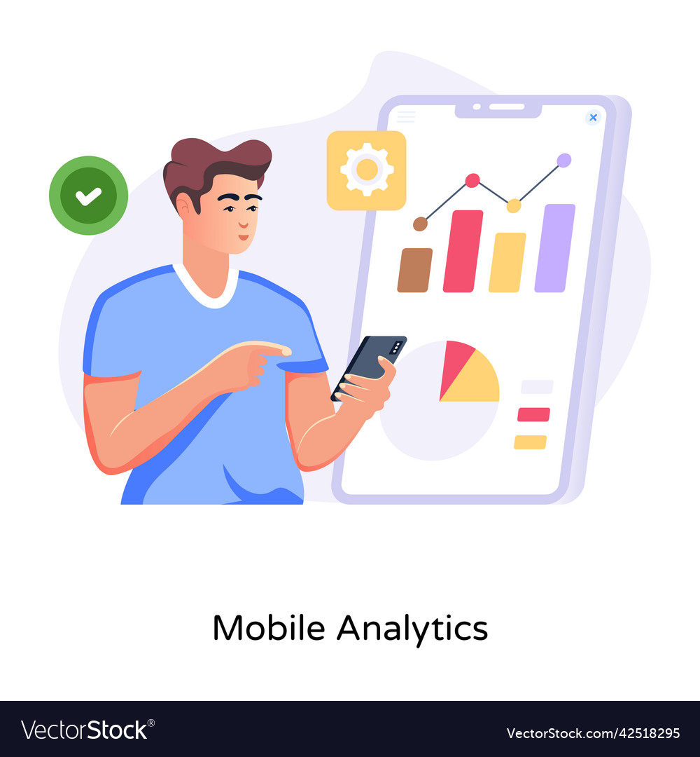 Mobile analytics Royalty Free Vector Image - VectorStock