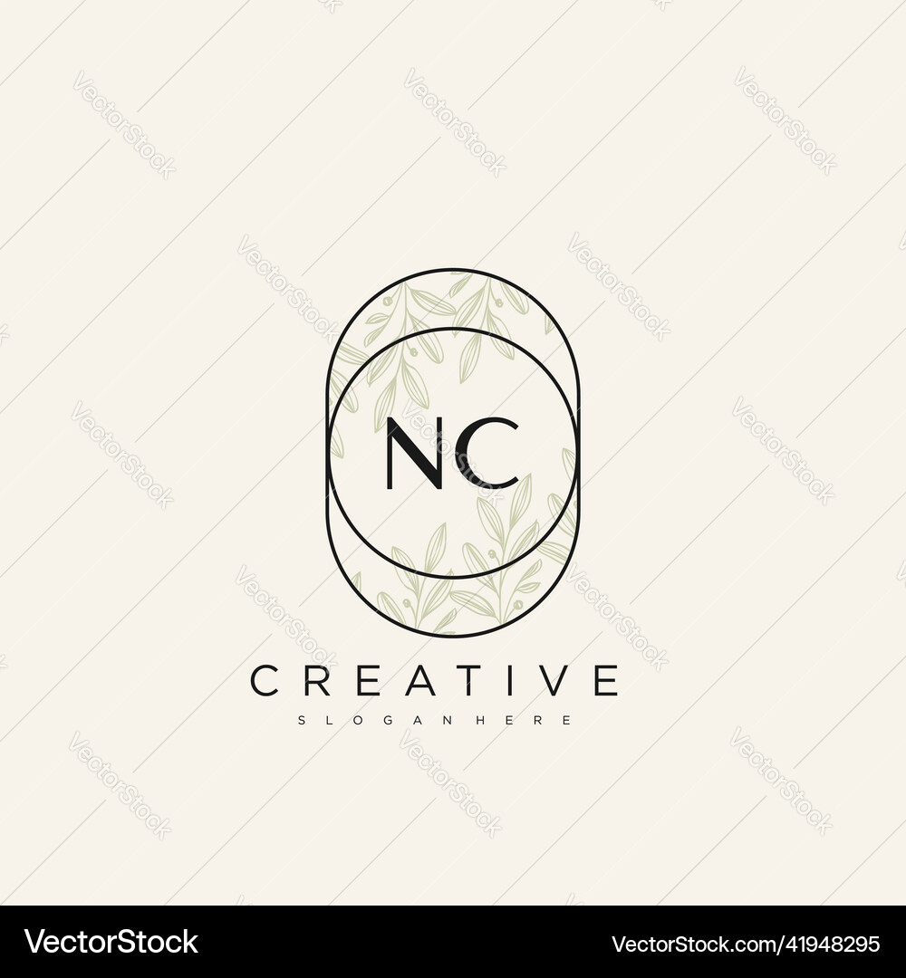 Nc initial letter flower logo template premium art