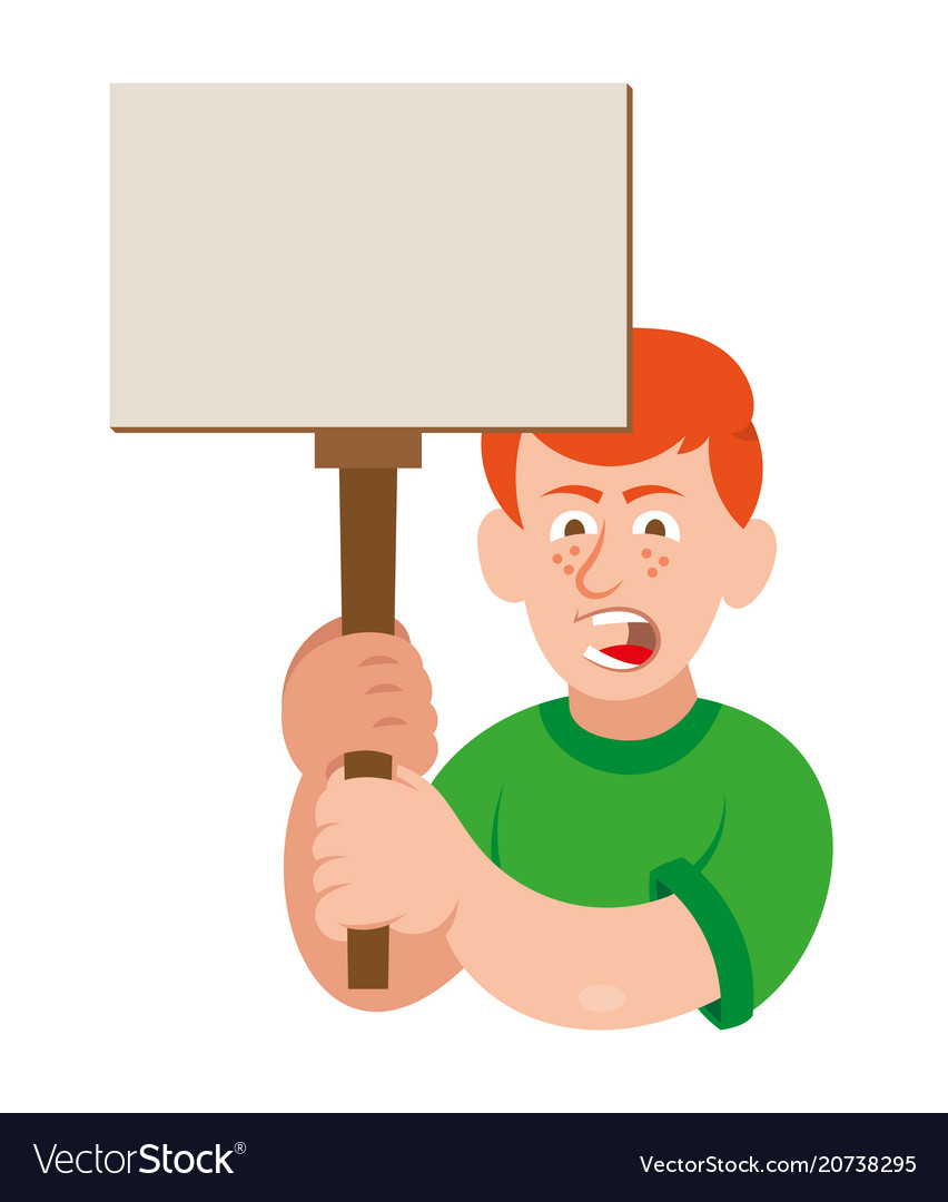 Protest man Royalty Free Vector Image - VectorStock