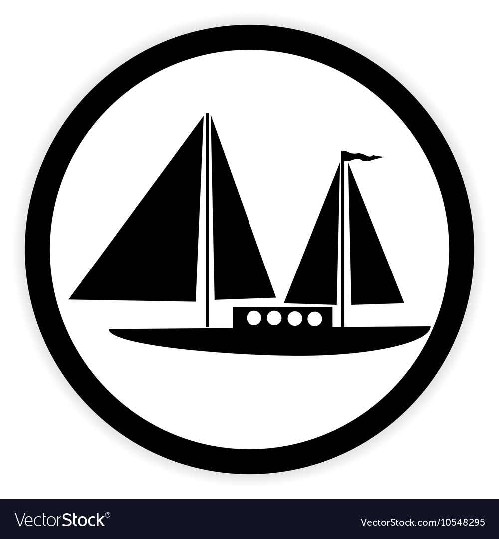 Sailing ship button Royalty Free Vector Image - VectorStock