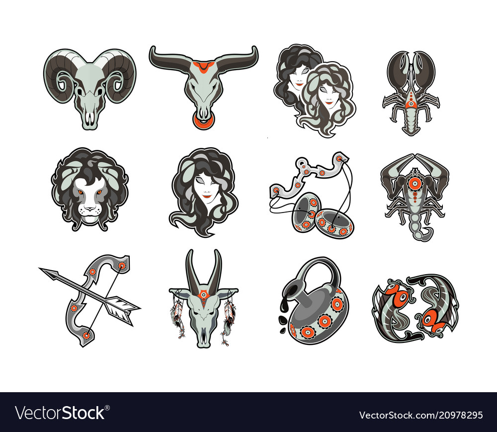 Set of horoscope signs Royalty Free Vector Image
