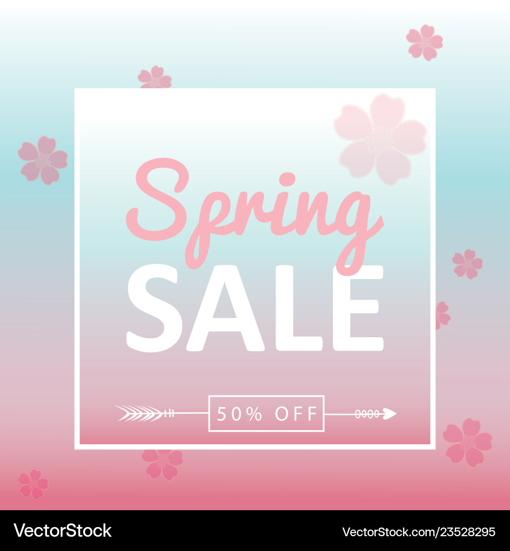 Spring sale background banner with beautiful Vector Image