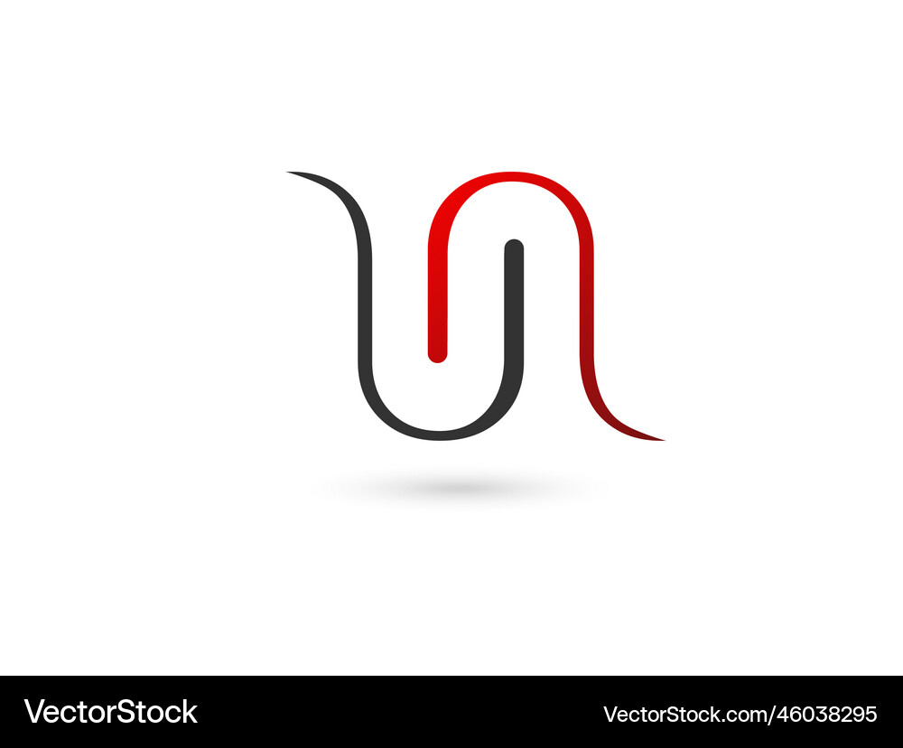 Un letter logo design nu n u Royalty Free Vector Image