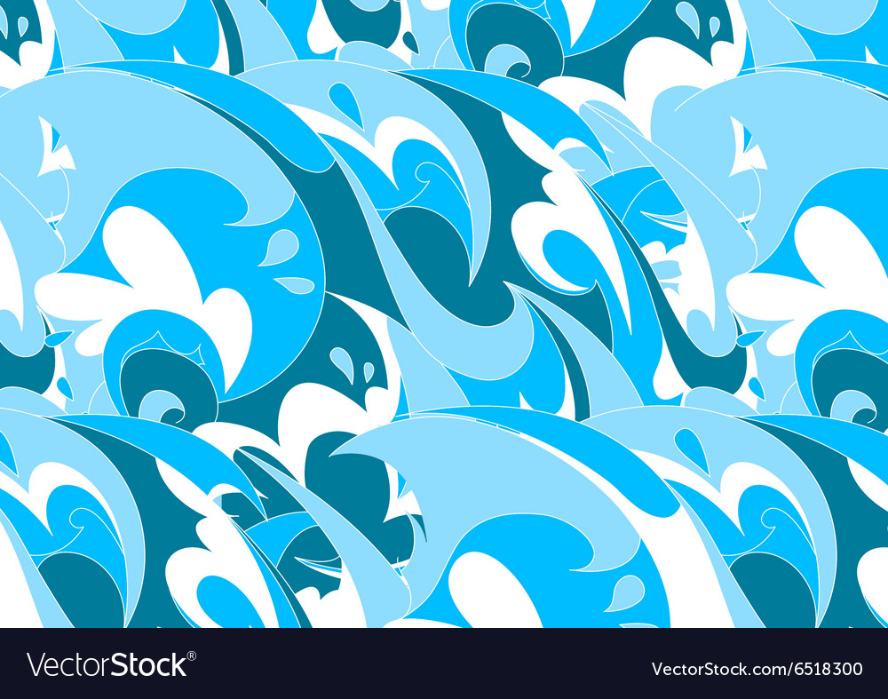 Abstract blue wave in a repeat pattern Royalty Free Vector