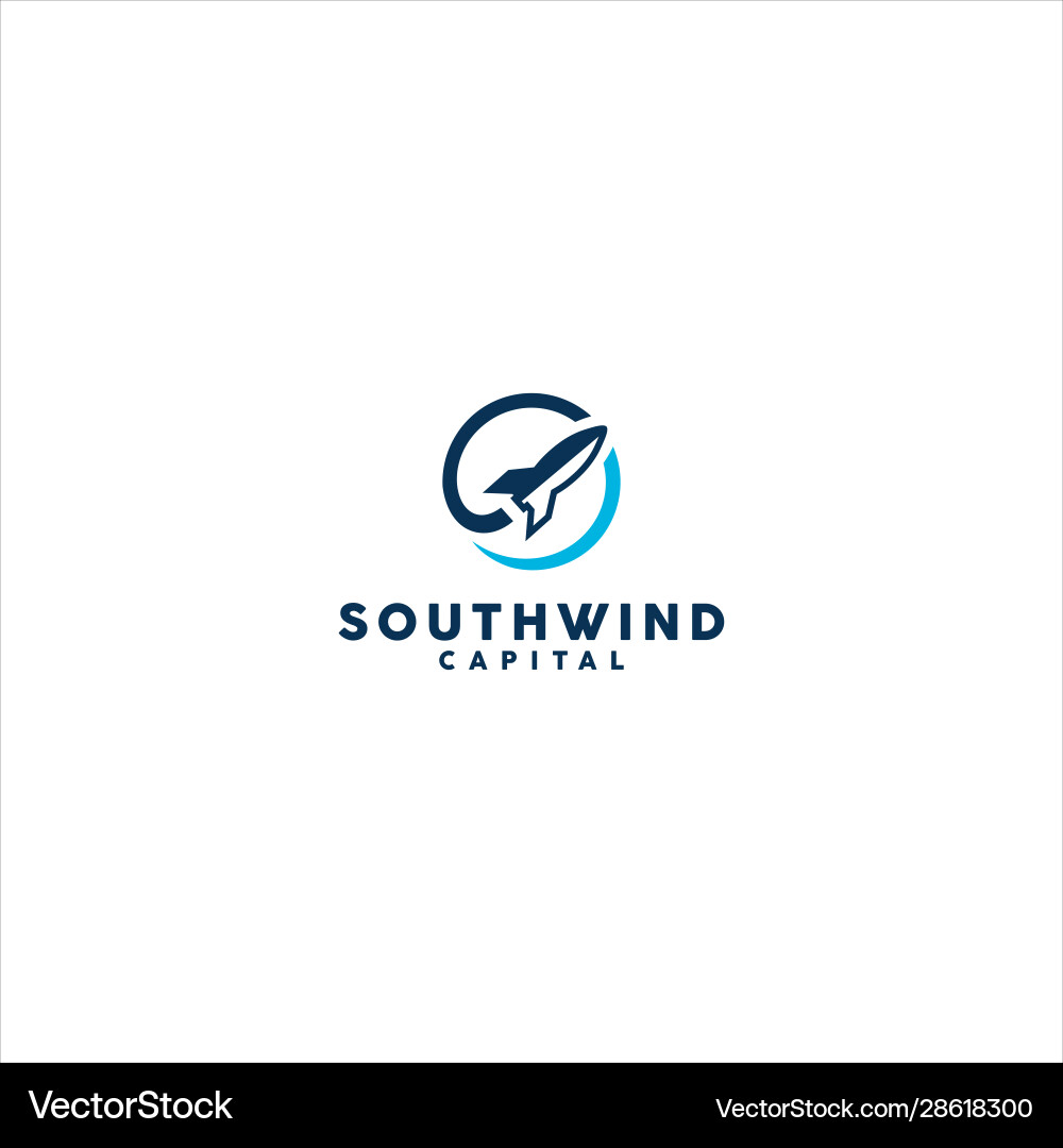 Circle rocket logo template design Royalty Free Vector Image