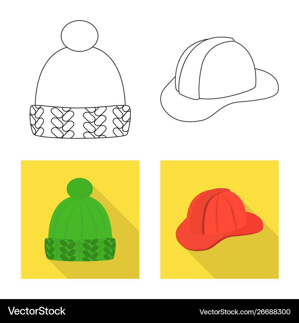 Clothing and cap icon set Royalty Free Vector Image