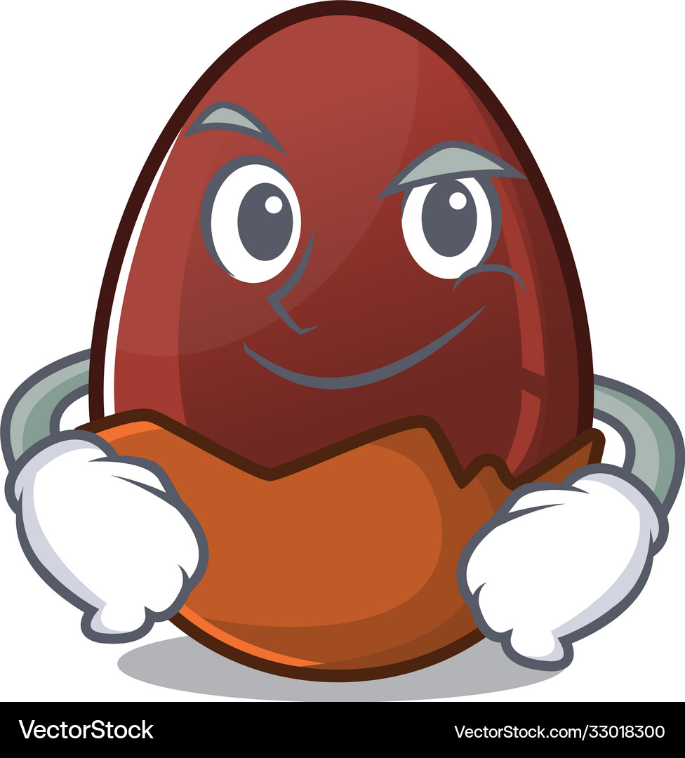 Cool chocolate egg mascot character with smirking Vector Image