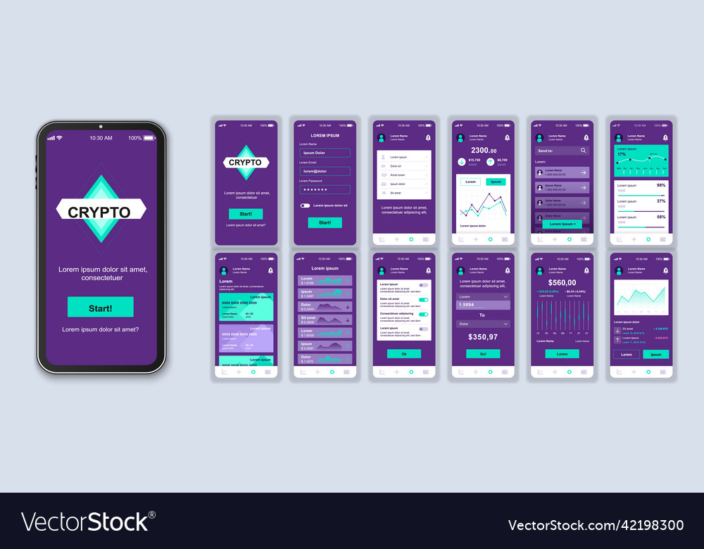 Cryptocurrency Ui Smartphone Interface Royalty Free Vector