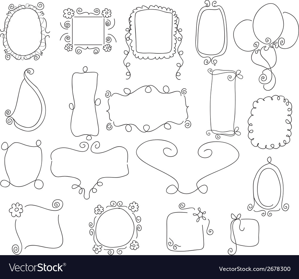 Doodle frames Royalty Free Vector Image - VectorStock