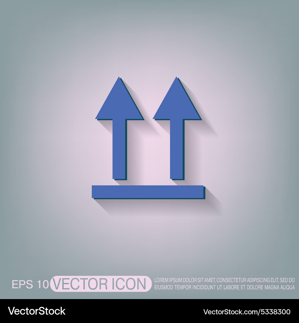 Fragile symbol arrow up logistic icon Royalty Free Vector