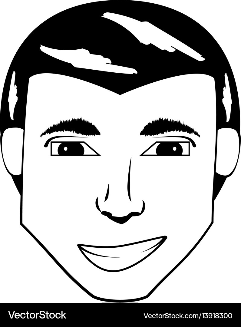 Head man avatar comic Royalty Free Vector Image