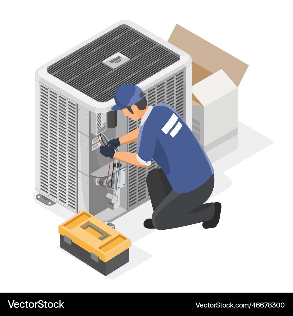 Hvac installation and maintenance service Vector Image