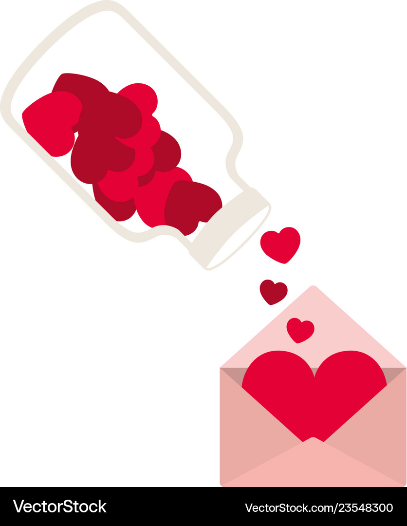 Jar with hearts isolated icon Royalty Free Vector Image