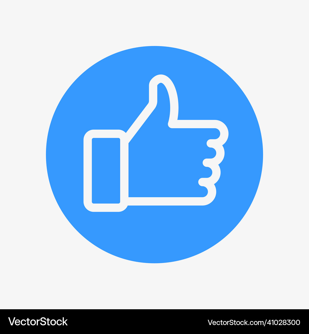 Like icon in circle hand thumb up Royalty Free Vector Image