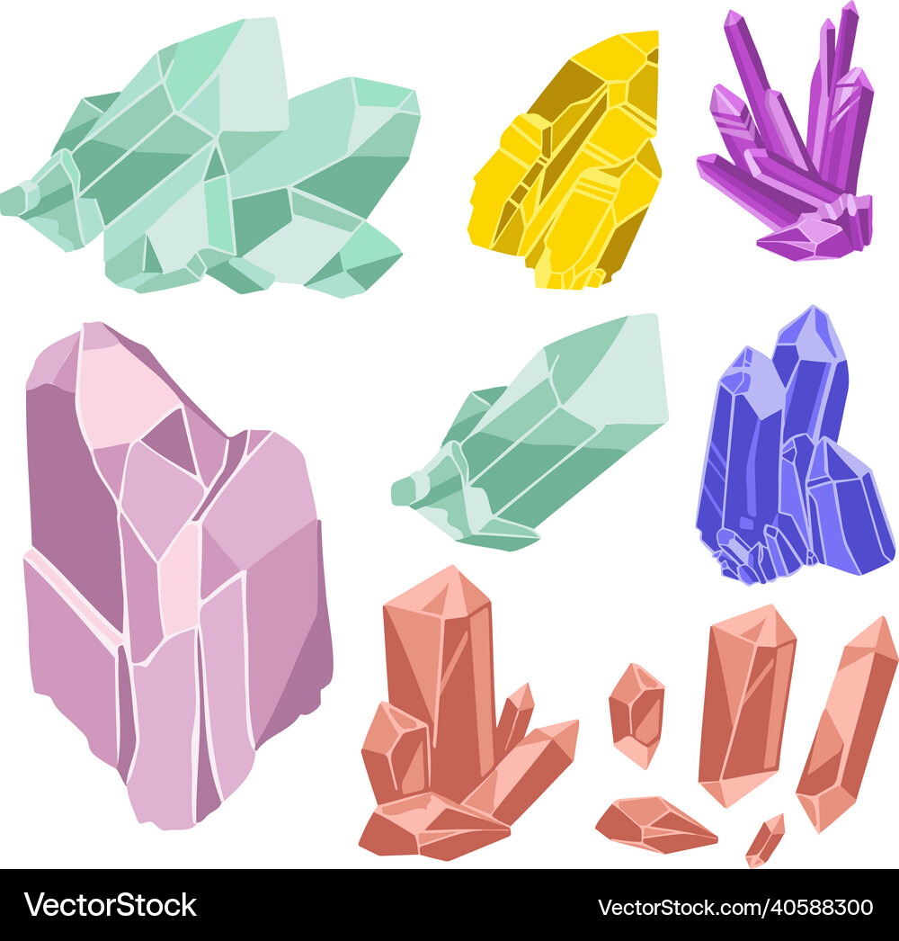 Magic crystals gems and game drawing symbol Vector Image
