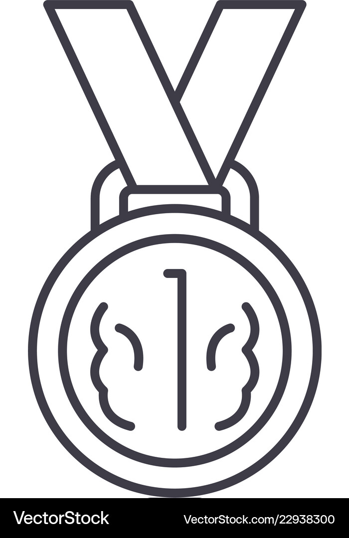 Medal first place line icon concept Royalty Free Vector