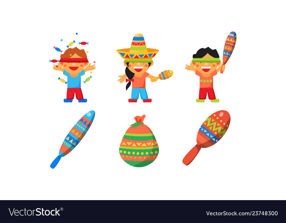 Mexican cinco de mayo holiday elements set Vector Image