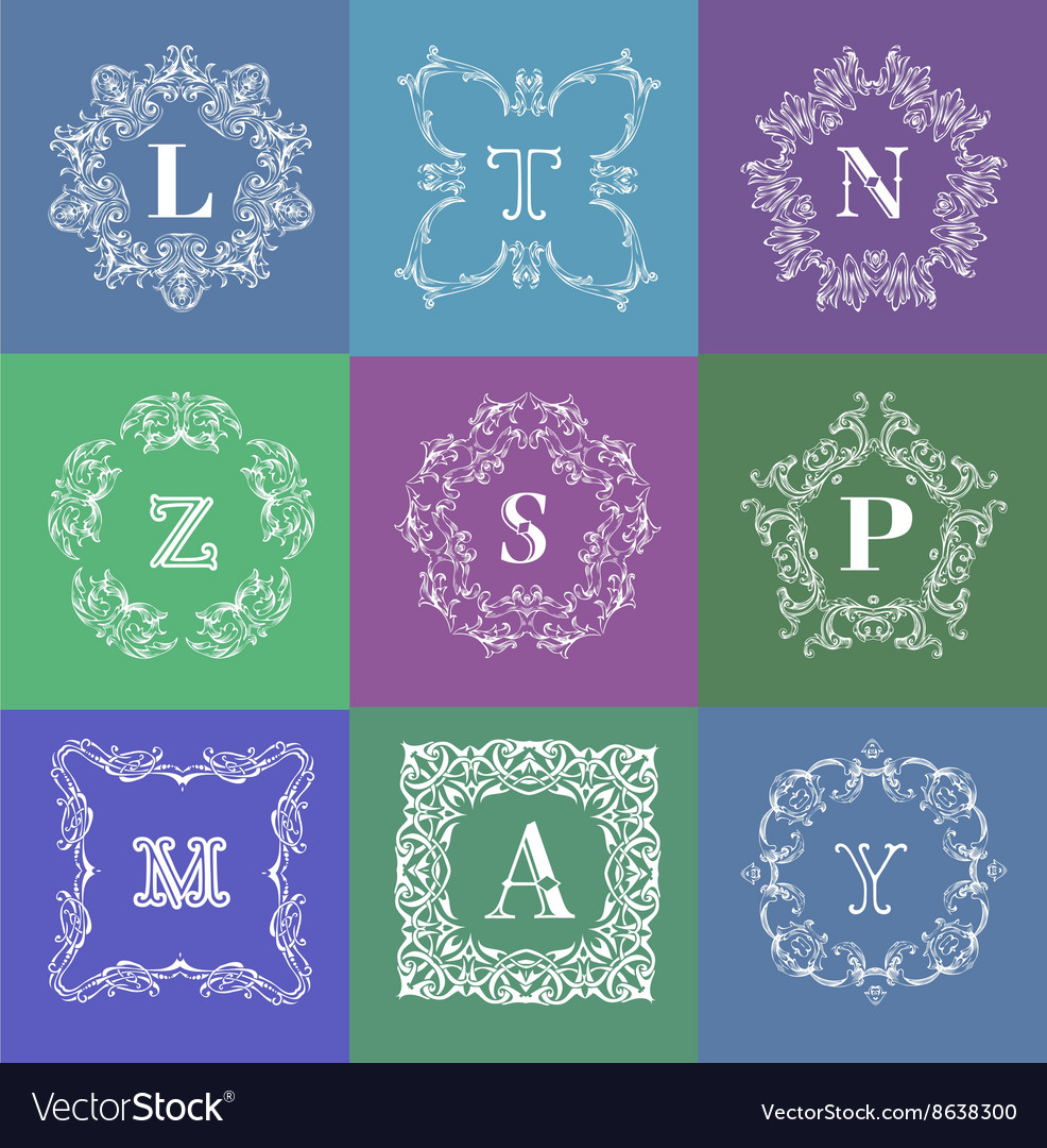 Monogram logo template Royalty Free Vector Image