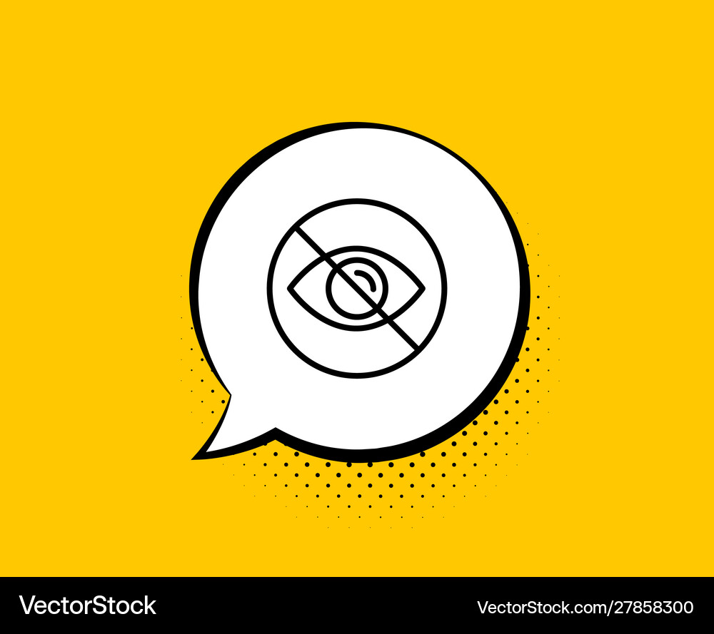 No eye line icon not looking sign optometry Vector Image