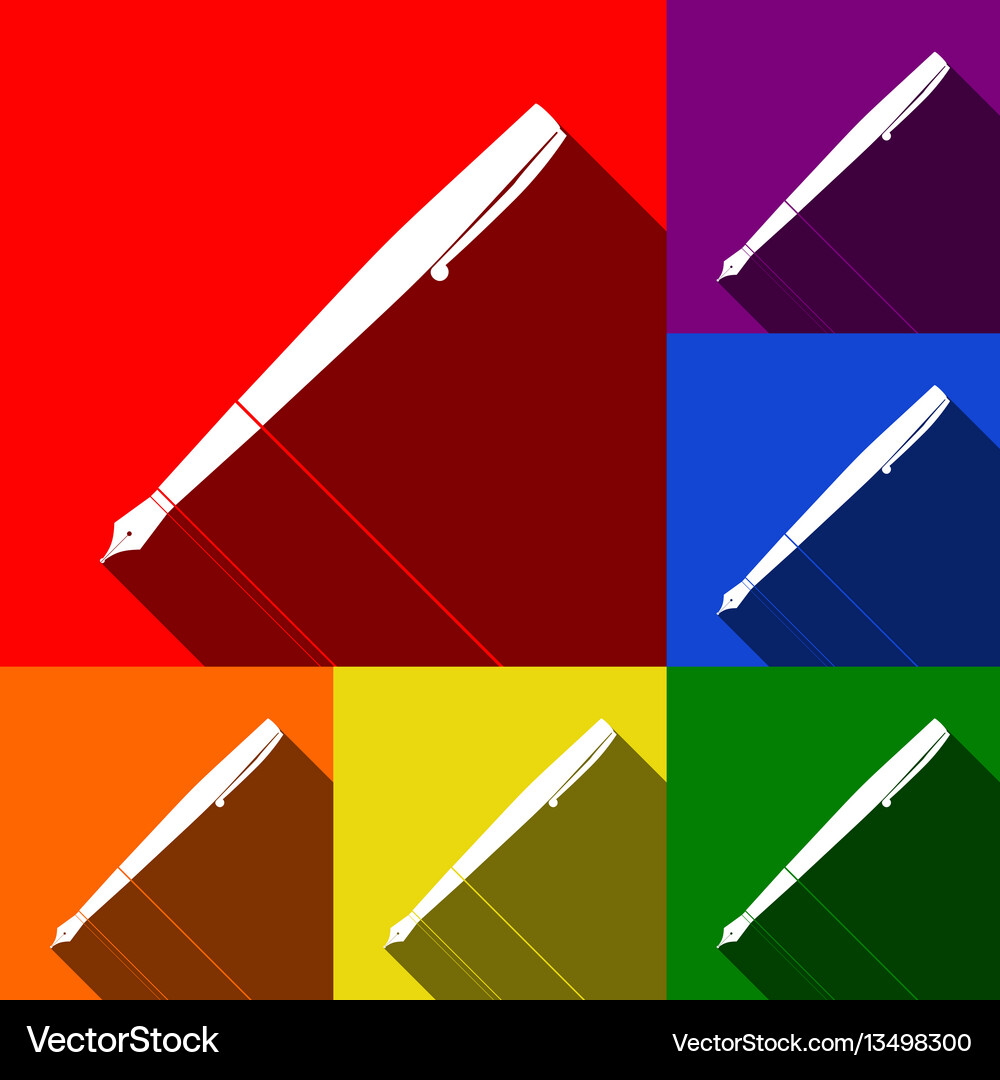 Pen sign set icons Royalty Free Vector Image - VectorStock
