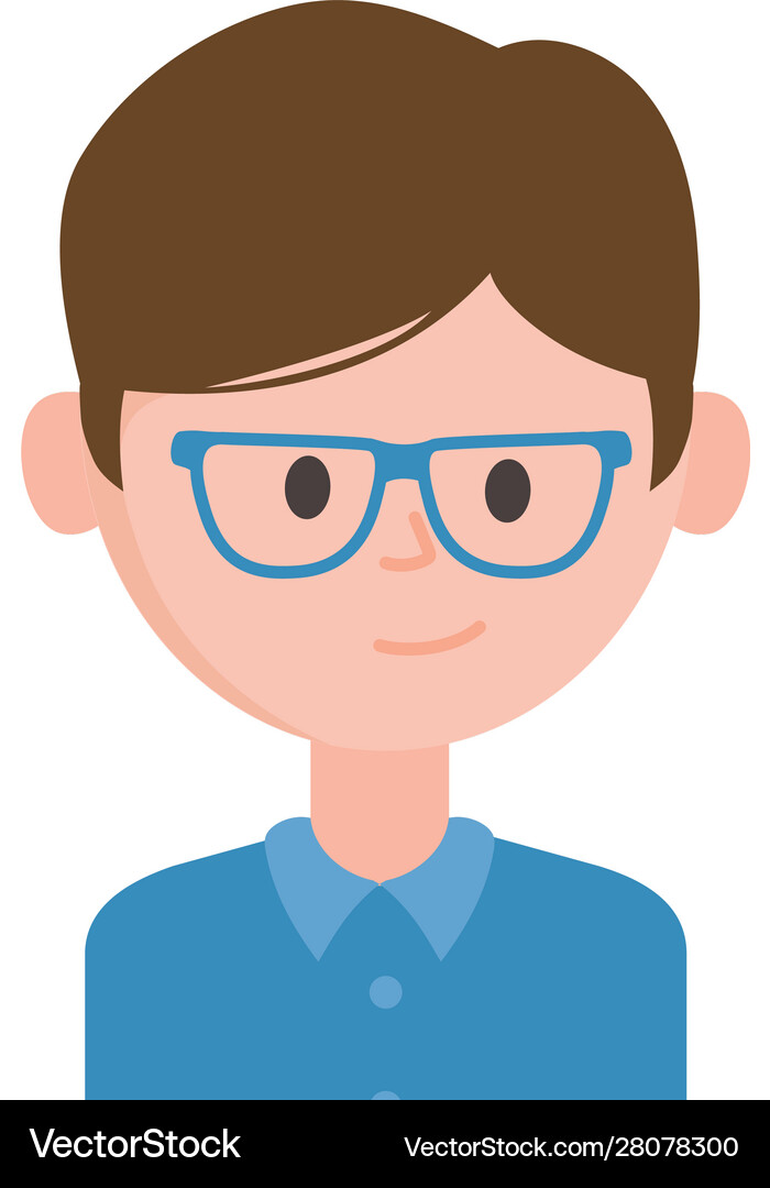 Portrait young man character icon Royalty Free Vector Image