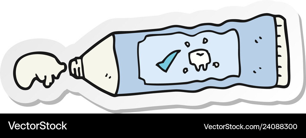 Sticker of a cartoon toothpaste Royalty Free Vector Image