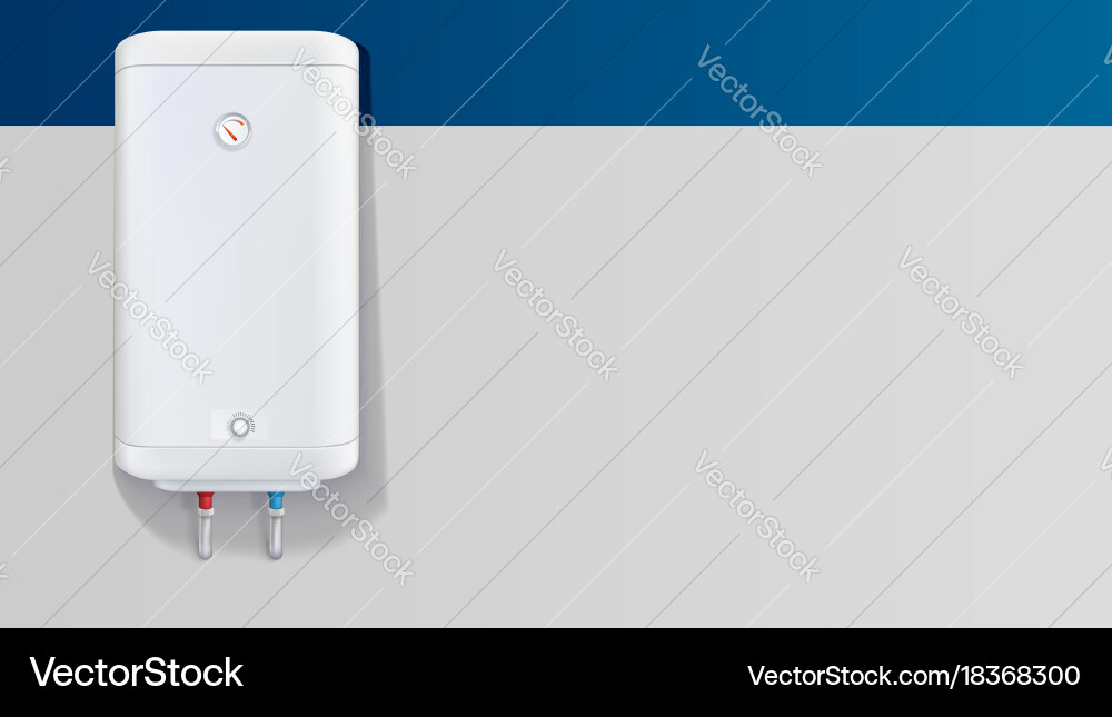 Template with white enamelled tank for water Vector Image