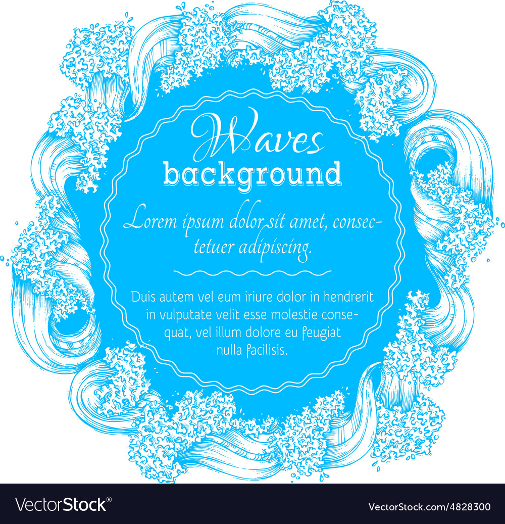 Waves circle frame Royalty Free Vector Image - VectorStock