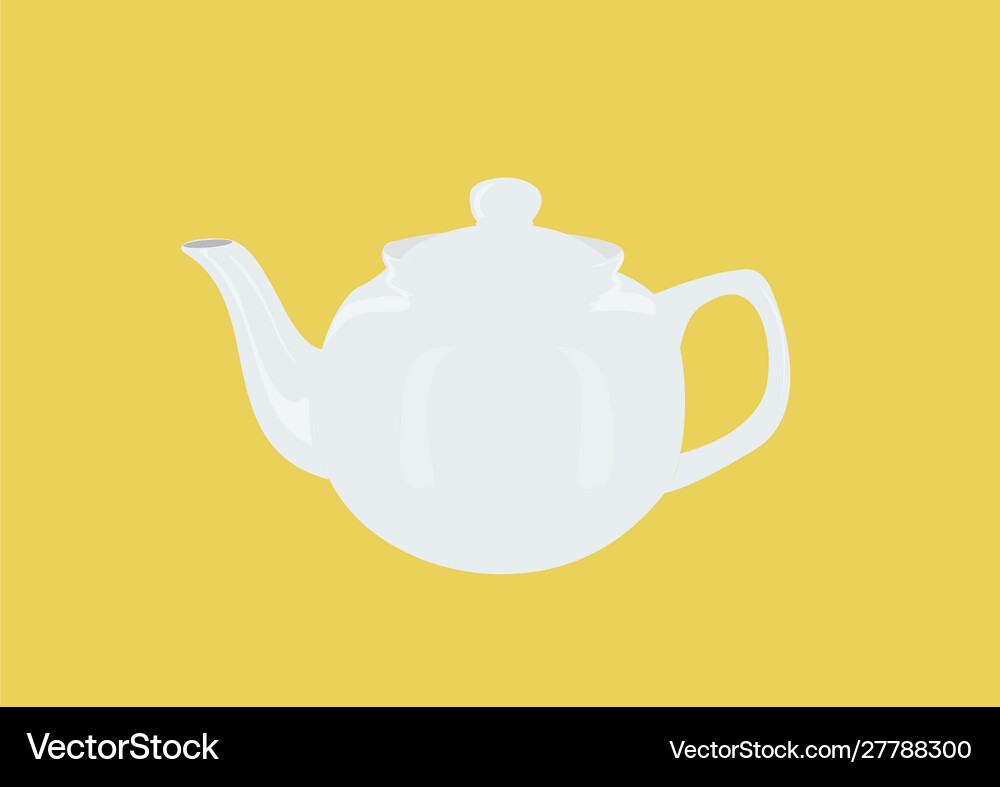 White teapot Royalty Free Vector Image - VectorStock