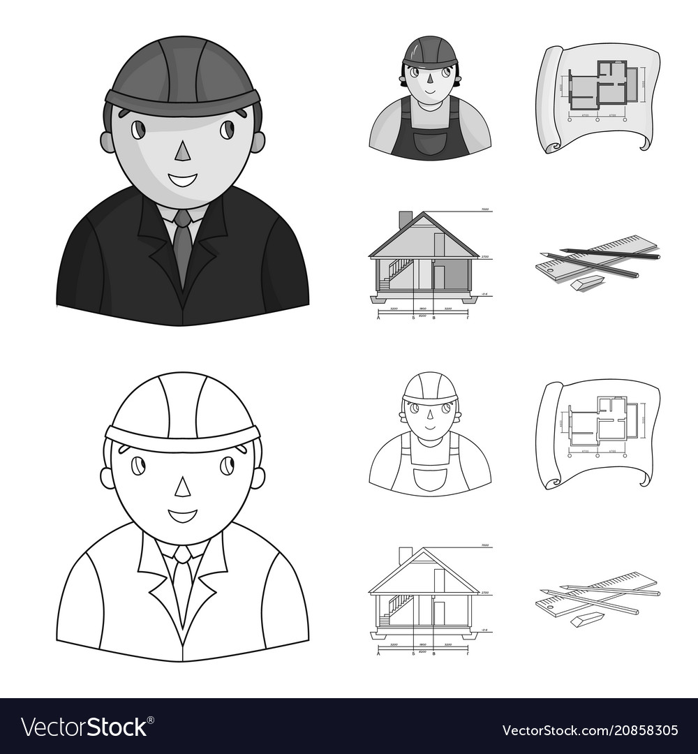 Engineer-constructor construction worker site Vector Image