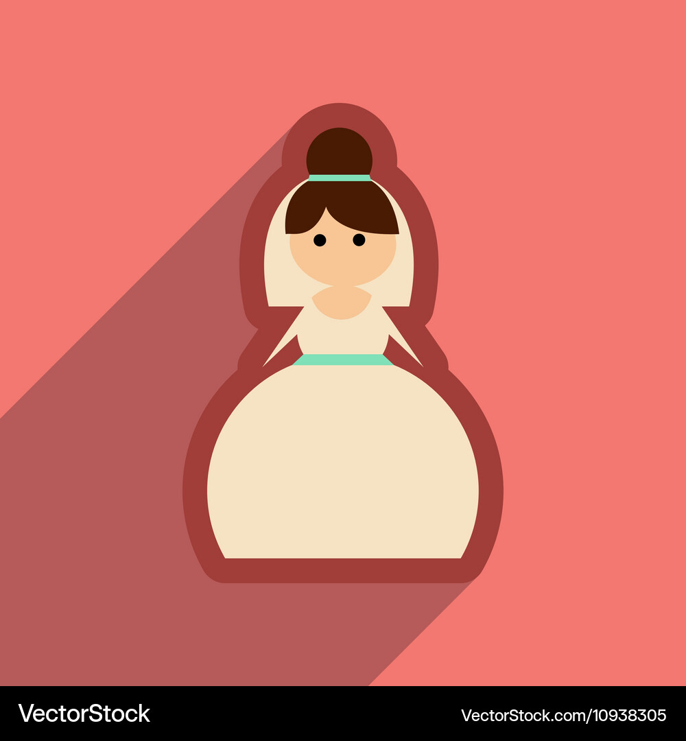 Flat web icon with long shadow bride Royalty Free Vector