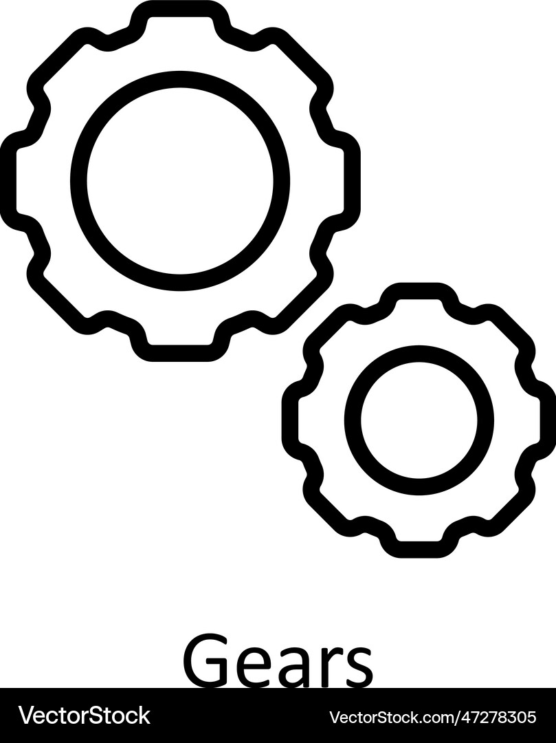Gears outline icon design se Royalty Free Vector Image