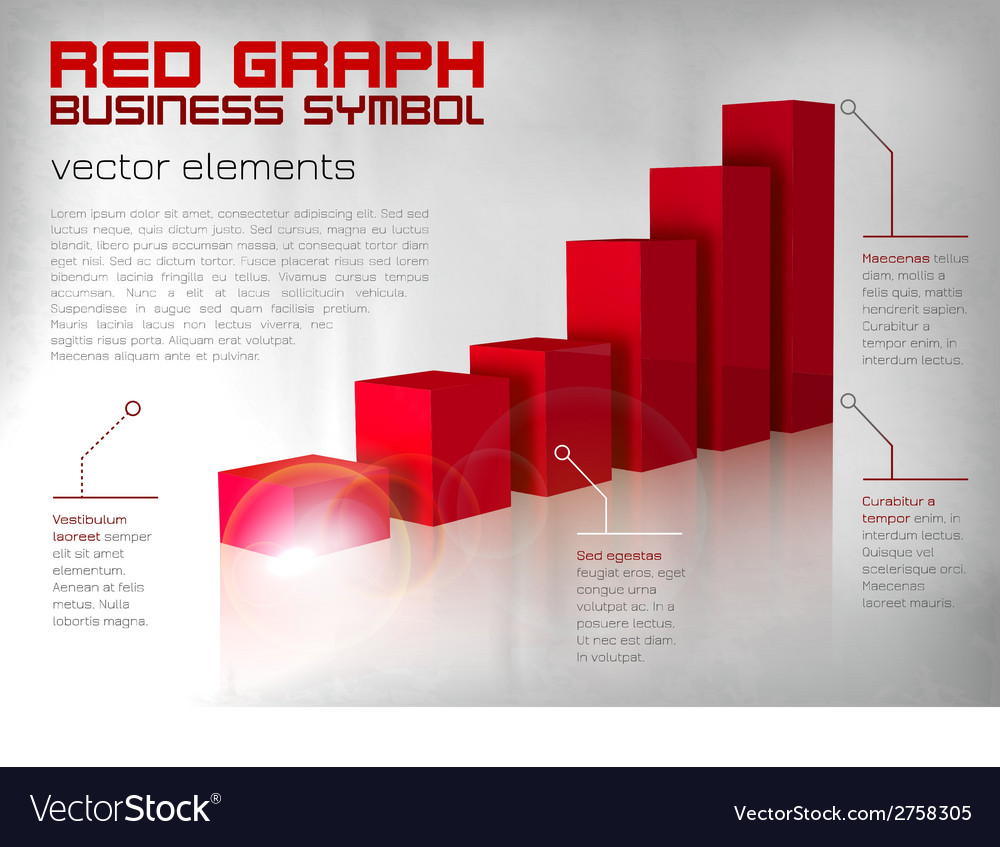 Graph red text Royalty Free Vector Image - VectorStock