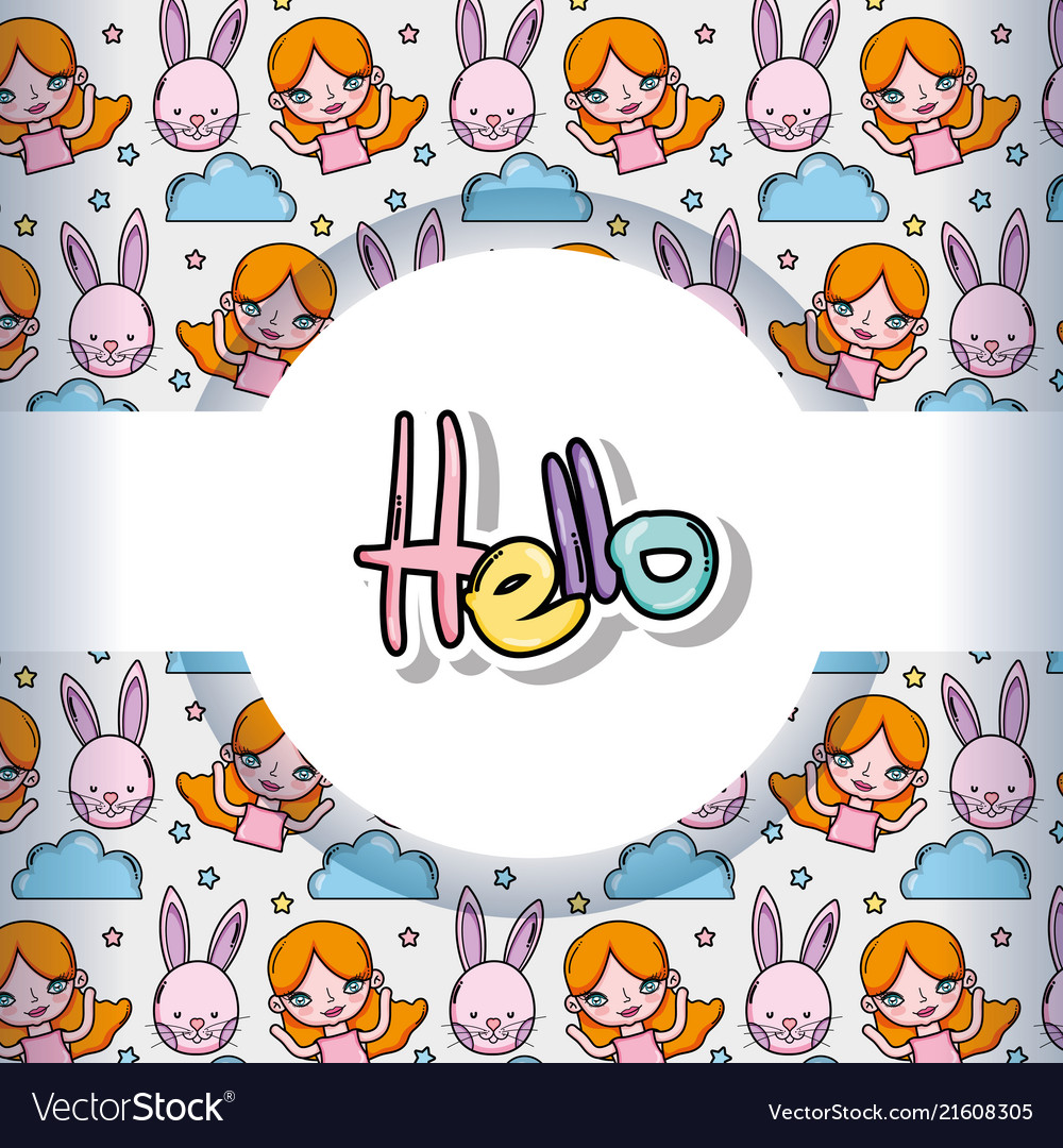 Hello pattern background Royalty Free Vector Image