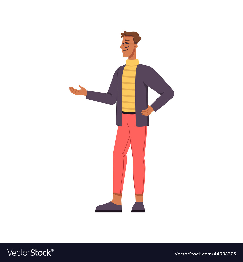 Man talking and gesturing presentation Royalty Free Vector