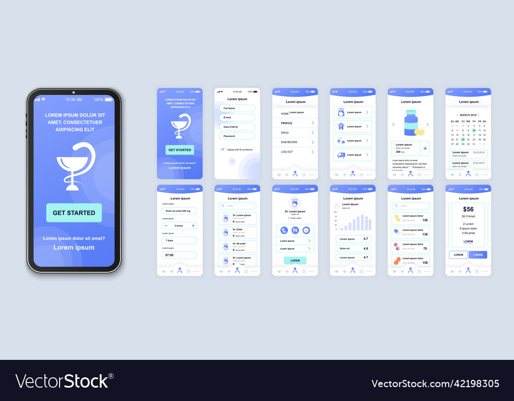 Medicine Ui Smartphone Interface Royalty Free Vector Image