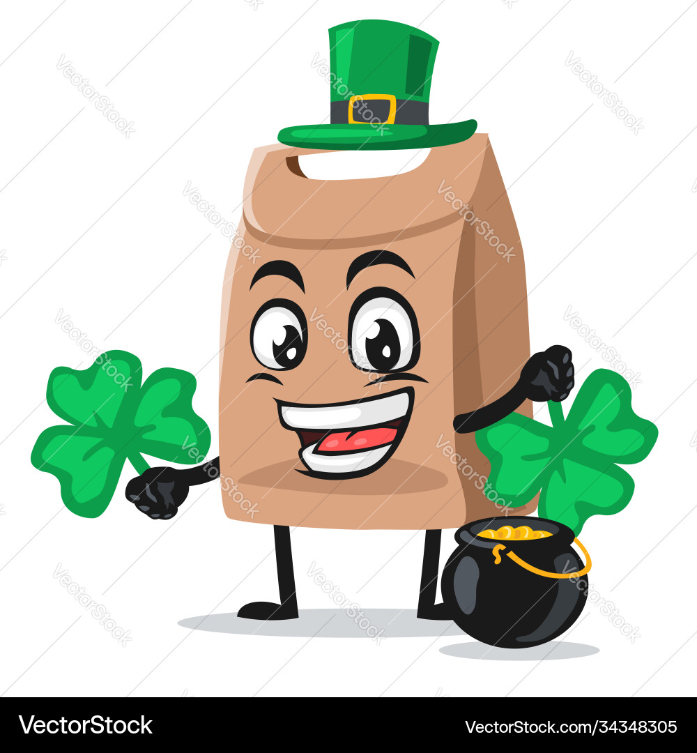 Paper bag mascot or character Royalty Free Vector Image