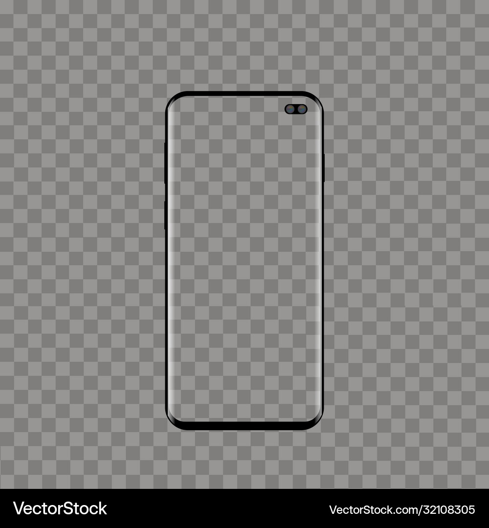 Realistic modern smart phone on transparent Vector Image